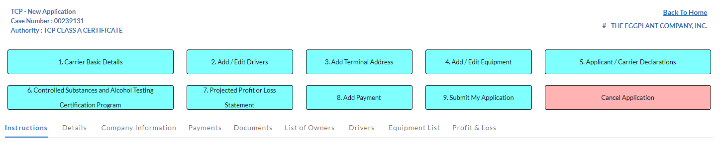 Transportation Carrier Portal