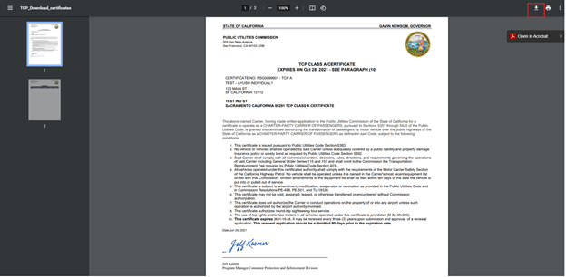 Transportation Carriers – How to Download Your Permit/Certificate