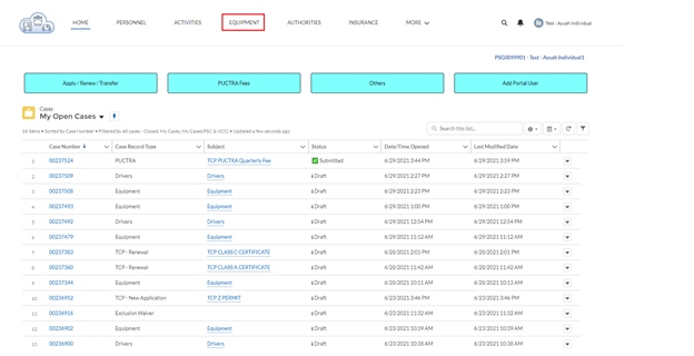 Transportation Carrier Portal
