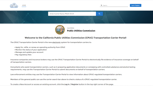 Transportation Carrier Portal